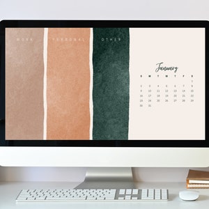 2022-2023 Desktop Wallpaper Organizer With Monthly Calendar - Etsy