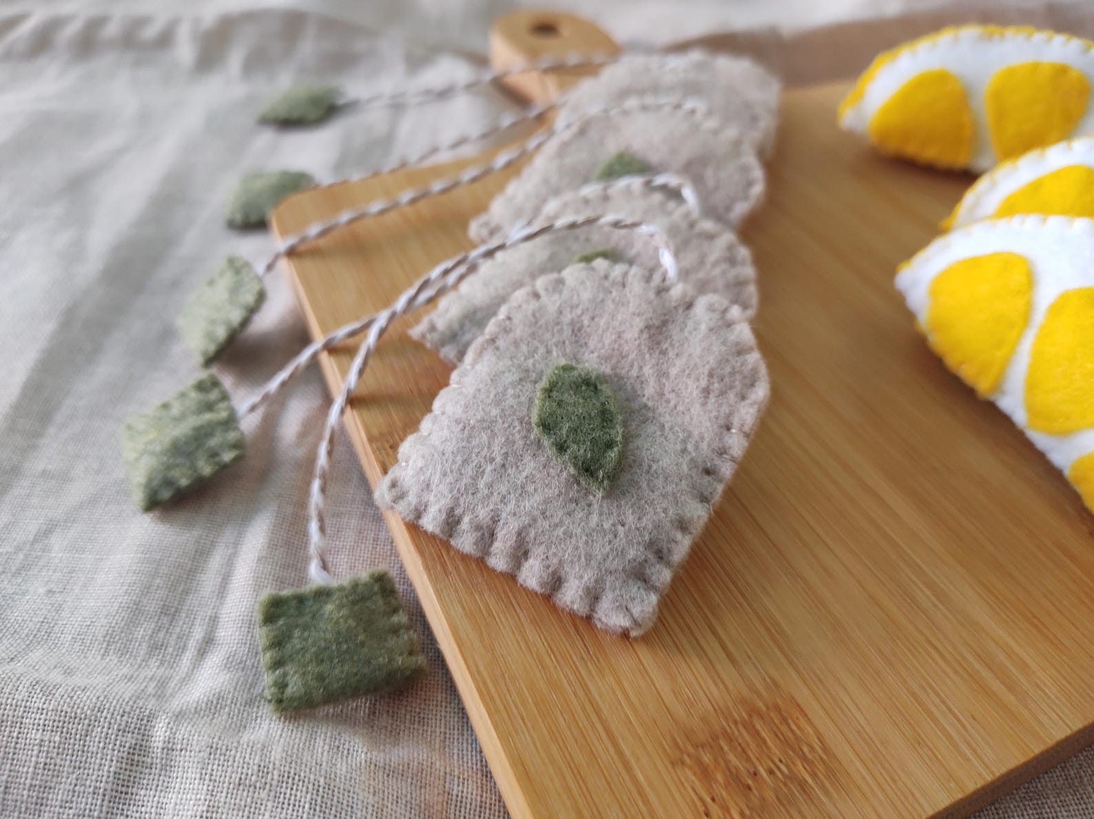 Felt Tea Bags and Lemon Slices Play Food Pretend Play Food Fabric Faux ...