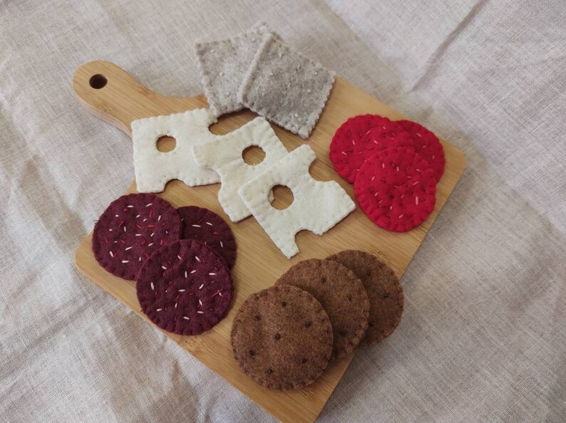 Felt Cheese and Crackers Board Charcuterie Play Toy Food Pretend ...