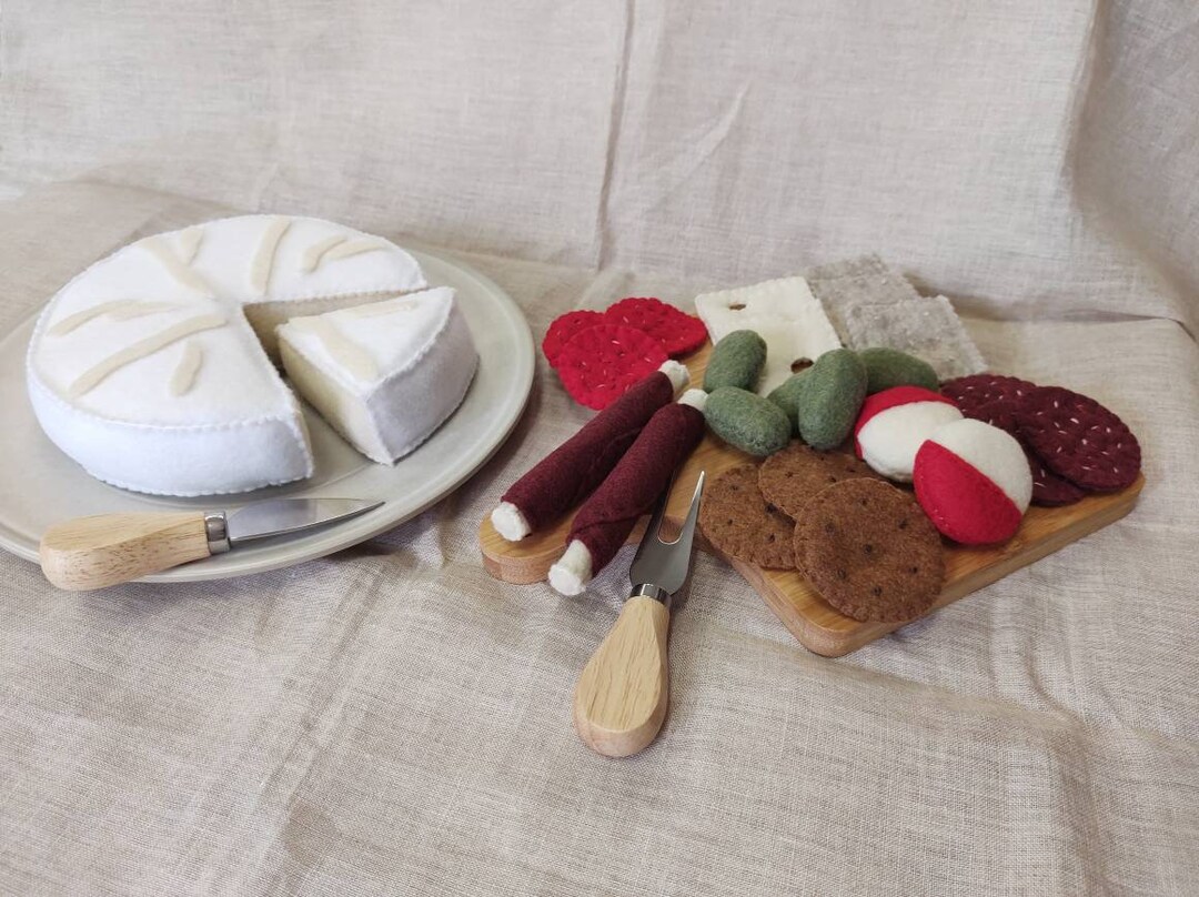 Felt Cheese/charcuterie Board Play Toy Food Pretend Kitchen Set Fabric ...