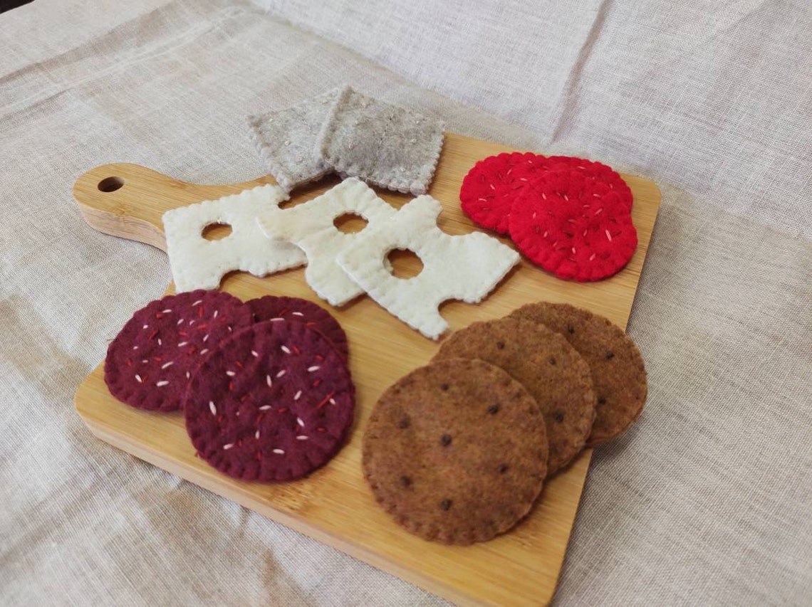Felt Cheese and Crackers Board Charcuterie Play Toy Food Pretend ...