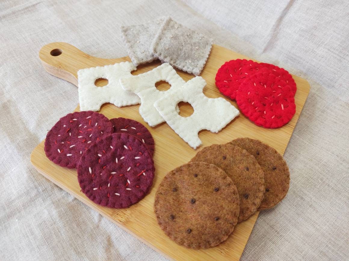 Felt Cheese and Crackers Board Charcuterie Play Toy Food Pretend ...