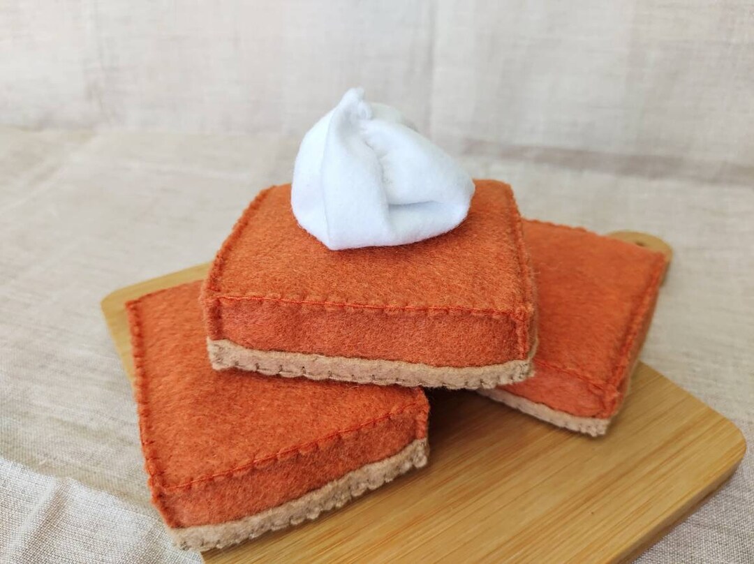 Felt Pumpkin Bars Set Fabric Play Food Pretend Play Kitchen Fabric ...
