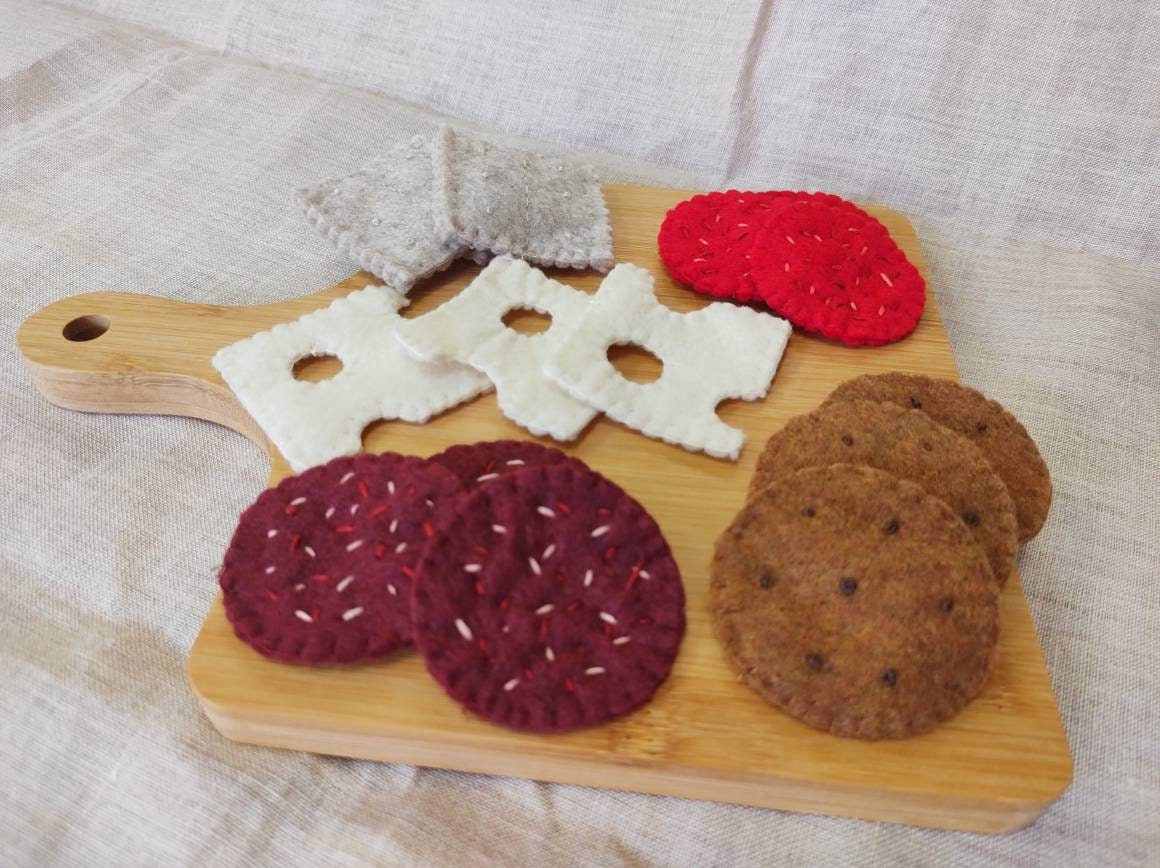 Felt Cheese and Crackers Board Charcuterie Play Toy Food Pretend ...