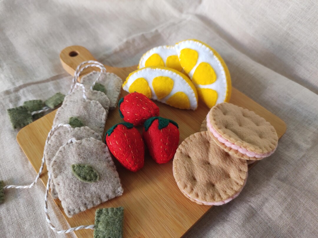 Felt Tea Party Set Pretend Play Food Fabric Faux Food Play Kitchen - Etsy