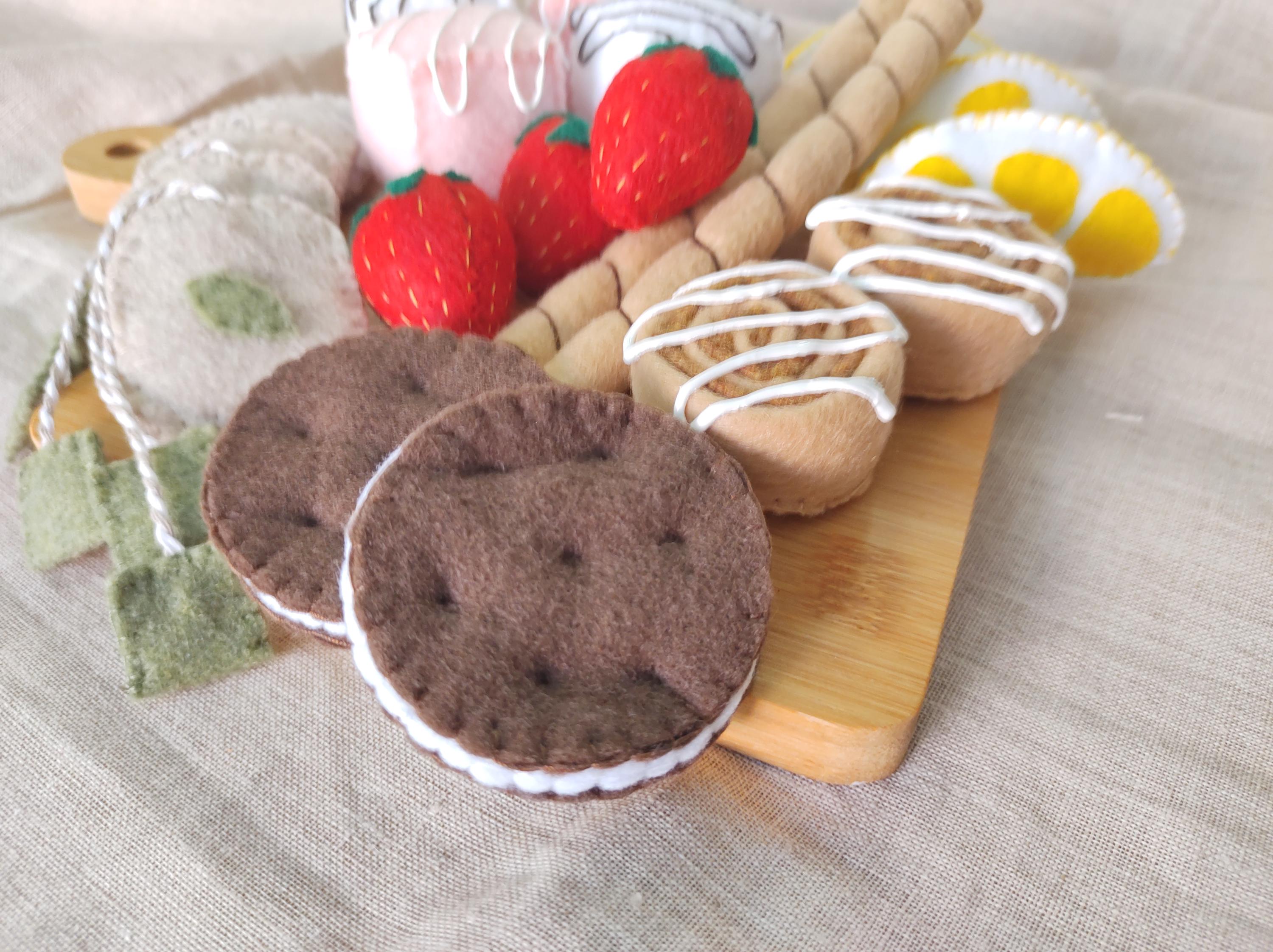 Felt Deluxe Tea Party Set Pretend Play Food Fabric Faux Food Play ...
