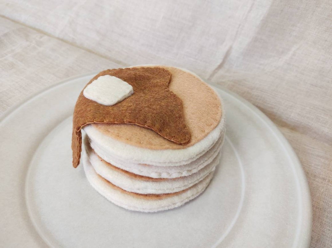 Felt Pancakes and Syrup Set Play Food Pretend Kitchen Fabric Pretend - Etsy
