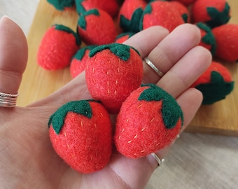 Strawberry Felt (pretend Play Food, Fruits Vegetables, Kids Kitchen ...