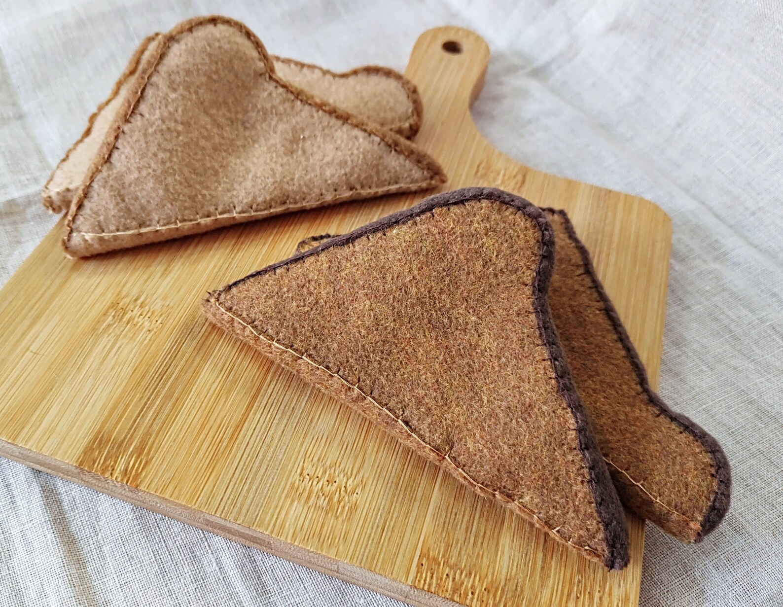 Felt Sliced Toast/bread Play Food Pretend Play Set 2 Colors Fabric ...