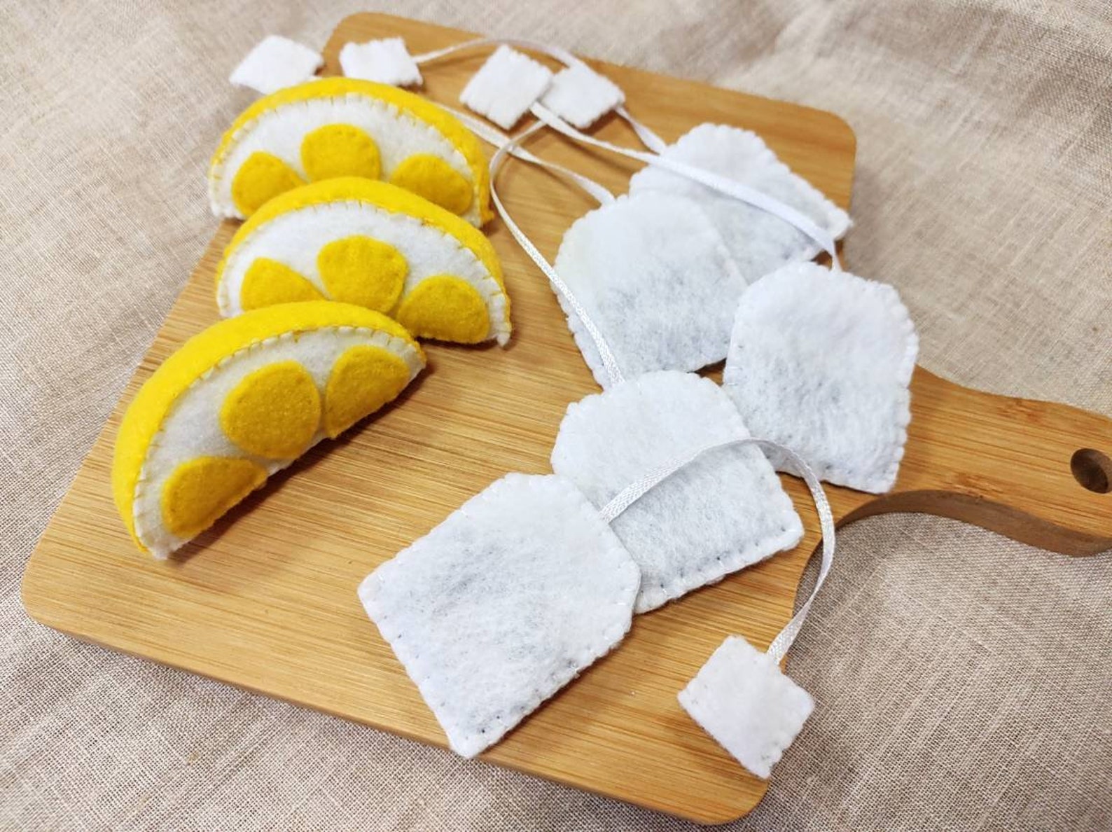 Felt Tea Bags and Lemon Slices Play Food Pretend Play Food Fabric Faux ...