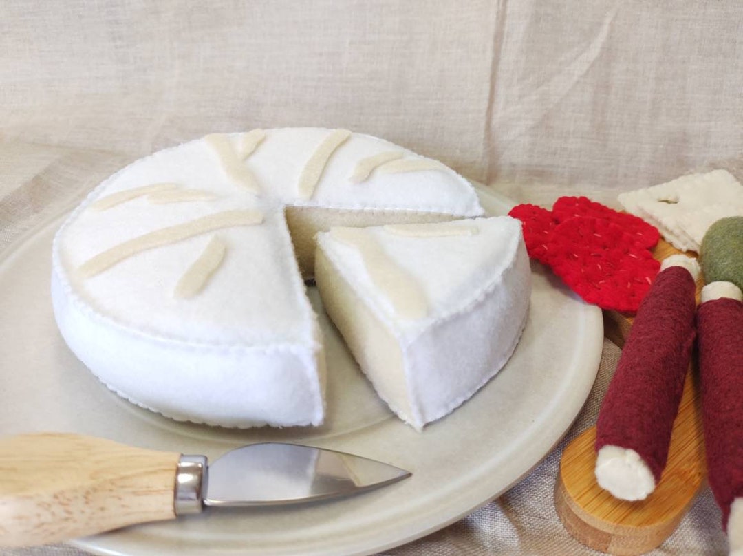Felt Brie Cheese Play Toy Food Pretend Kitchen Set Fabric Pretend ...