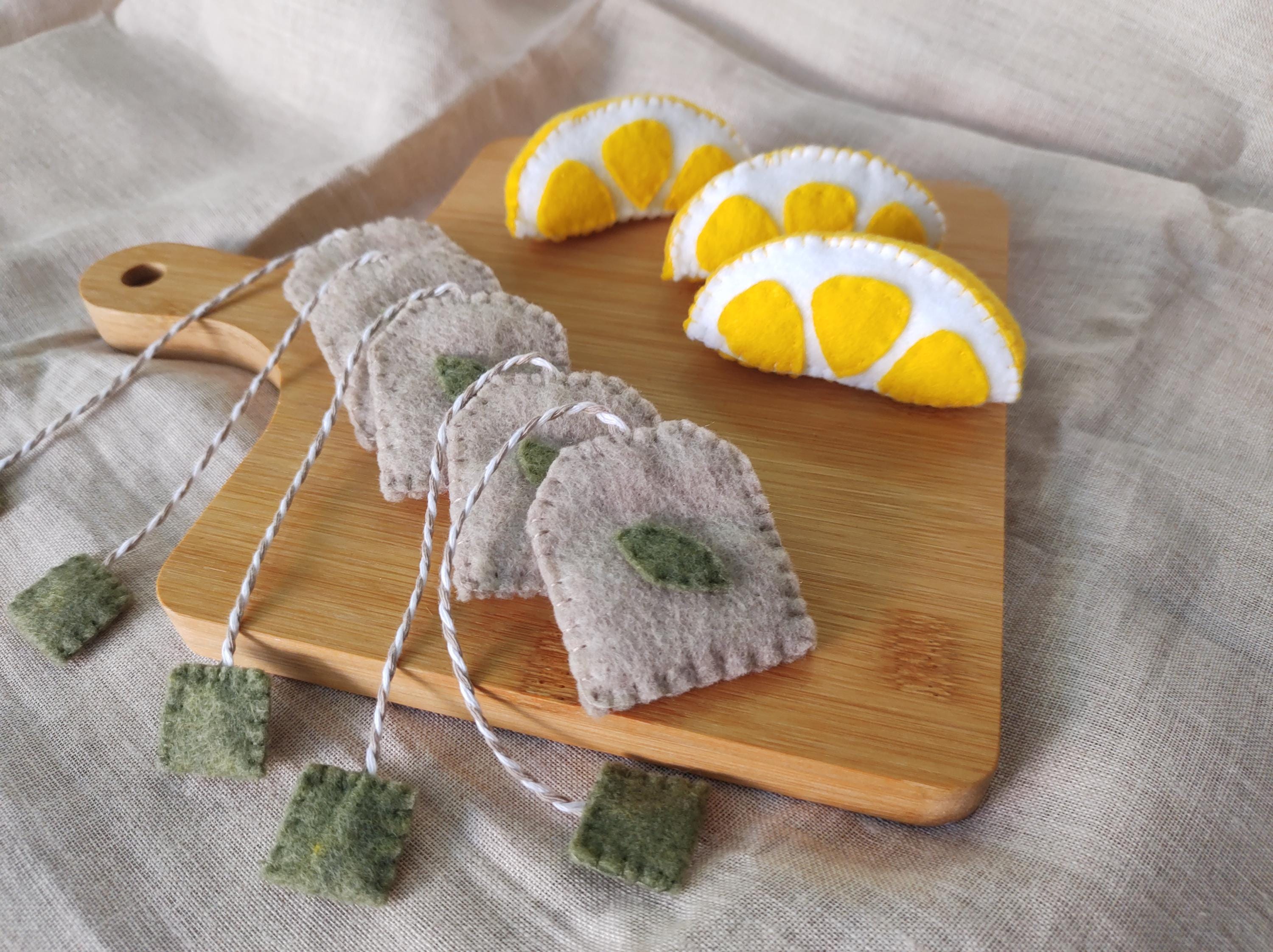 Felt Tea Bags and Lemon Slices Play Food Pretend Play Food Fabric Faux ...