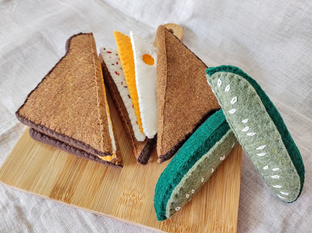 Felt Grilled Cheese Set Play Food Fabric Pretend Play Food - Etsy