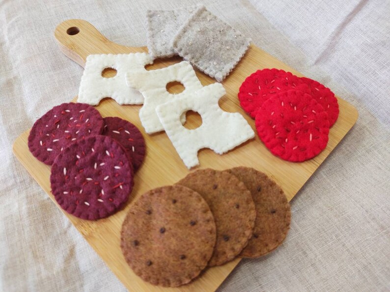 Felt Cheese and Crackers Board Charcuterie Play Toy Food Pretend ...