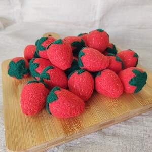 Felt Strawberry Fabric Play Food Pretend Play - Etsy