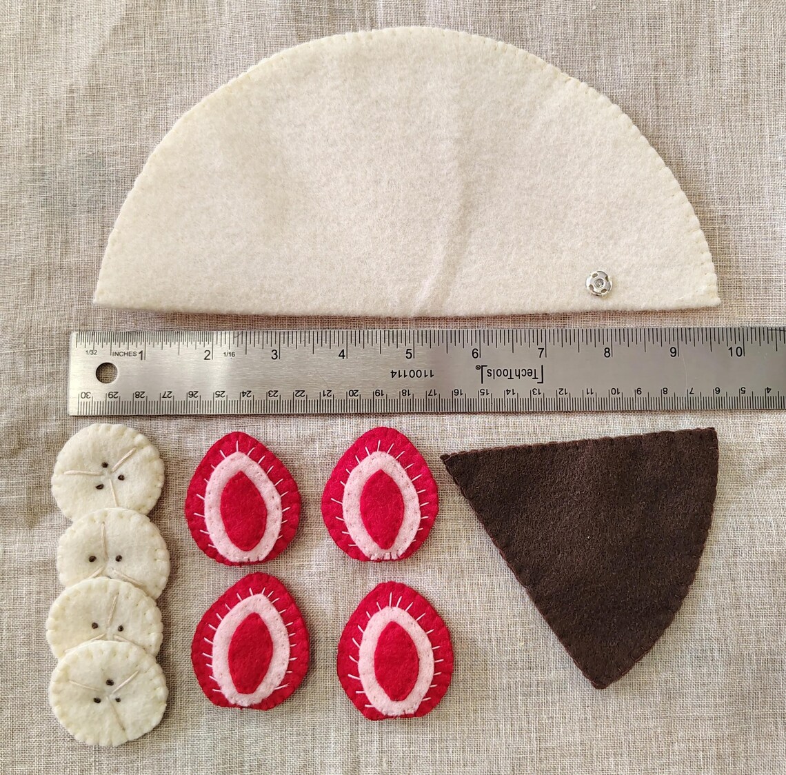 Felt Crepe Set Strawberry, Banana, Chocolate Play Food Pretend Kitchen ...