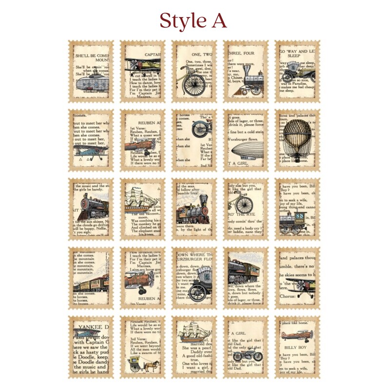 25/pcs. Large Vintage Paper Stamps Decorative Stickers Junk - Etsy
