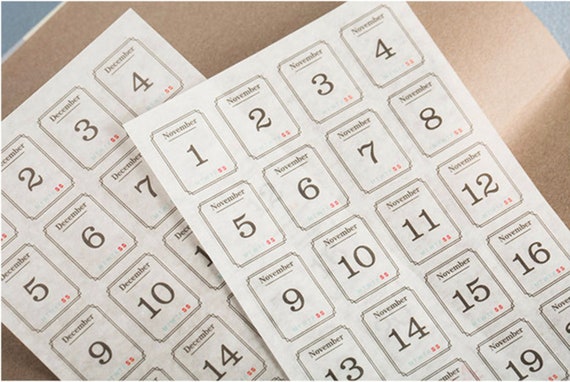 365 Day Calendar Stickers Planner Bullet Journal Scrapbook | Etsy