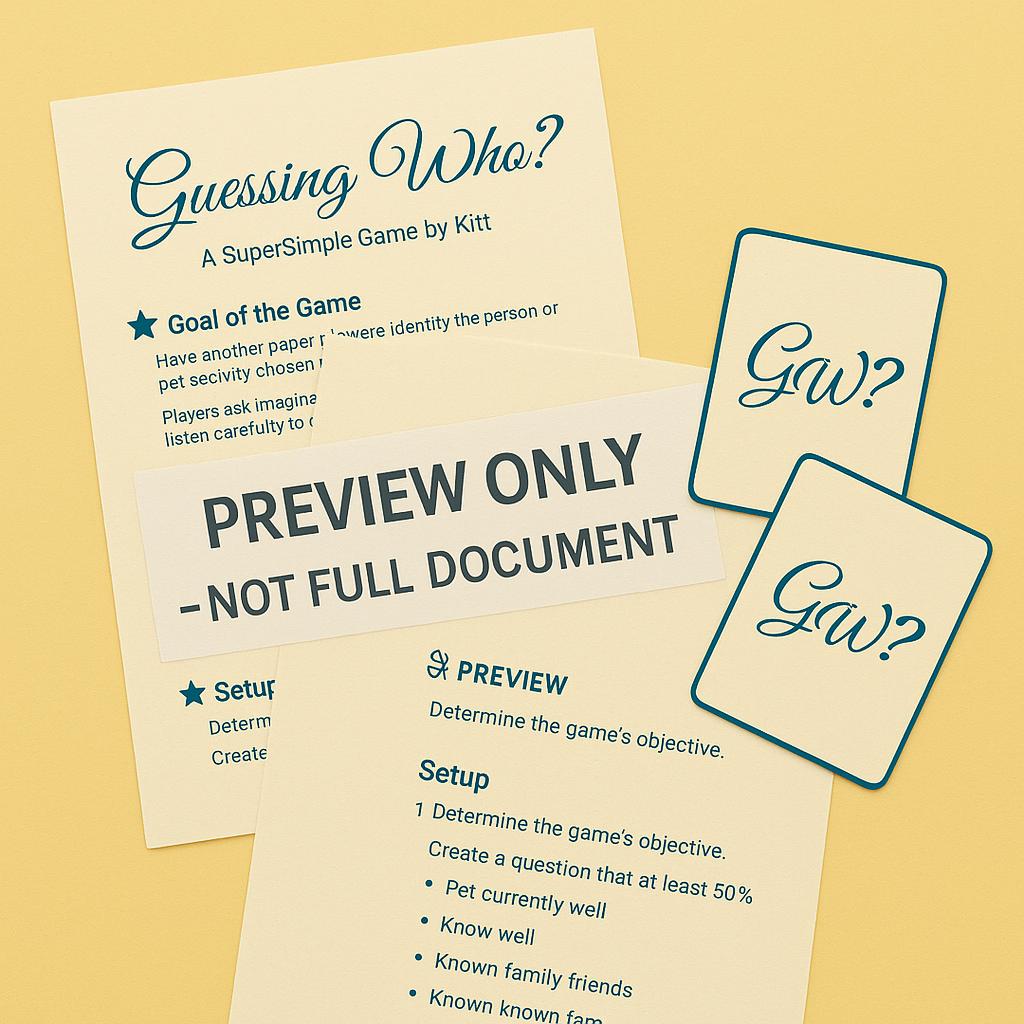Guessing Who?, Printable Conversation Cards, Icebreaker Game, 50 Fun ...