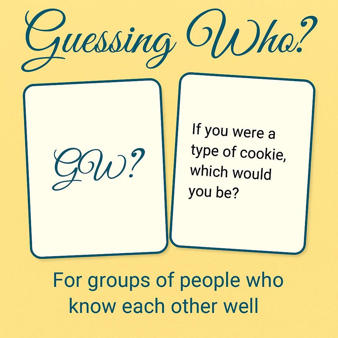 Guessing Who?, Printable Conversation Cards, Icebreaker Game, 50 Fun ...