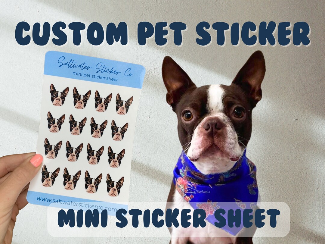 Custom Pet Sticker Custom Pet Illustration, Pet Portrait, Pet Sketch ...