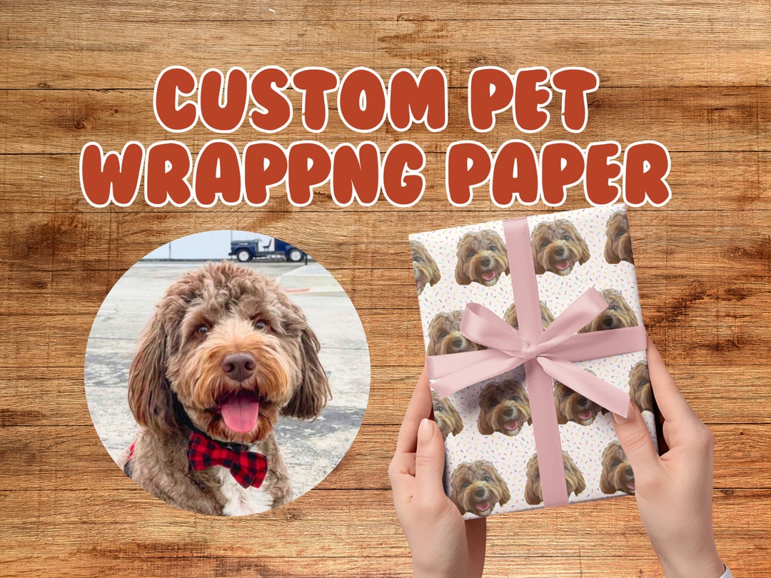 Custom Pet Birthday Wrapping Paper, Personalized Gift Wrap, Pet ...