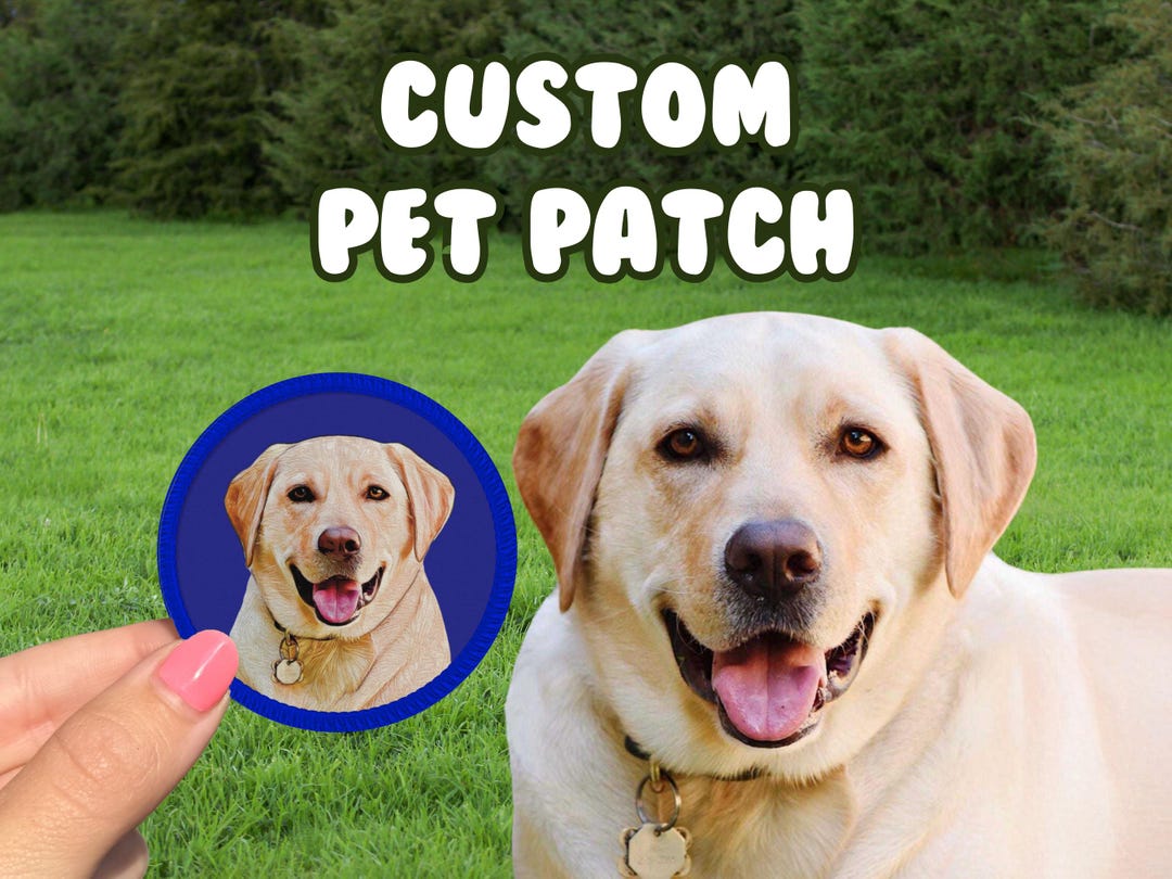 Custom Pet Clothing Patch - Pet Illustration, Personalized Patch, Iron ...