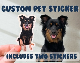Custom Illustrated Pet Sticker, Custom Dog Sticker, Custom Cat Sticker ...