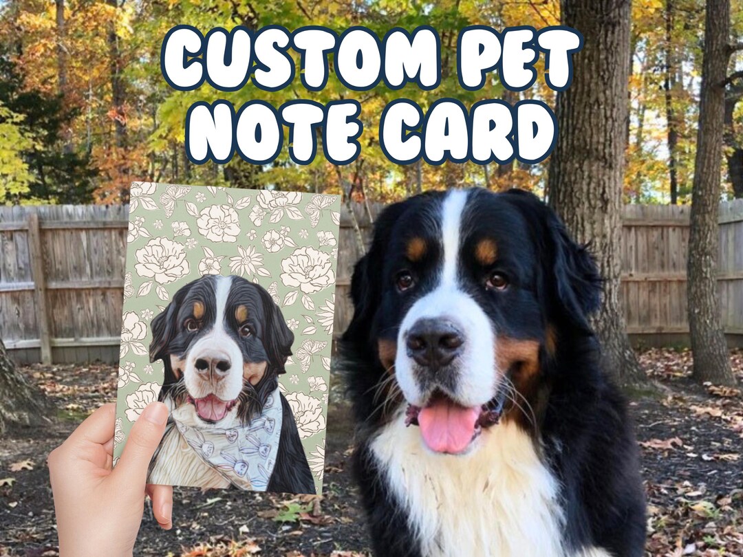 Custom Pet Greeting Cards (SOFT GREEN FLORAL) (10, 30, 50 Pack), Custom ...