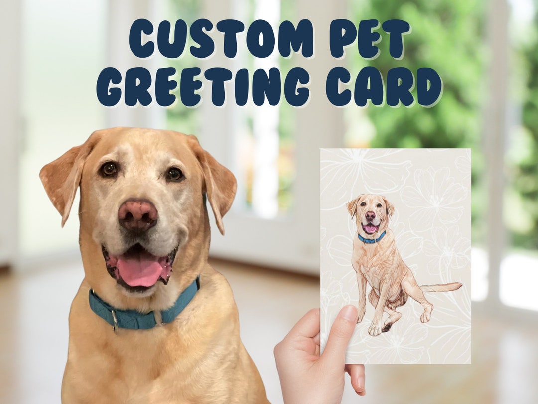 Custom Pet Greeting Cards (BOHO FLORAL) (10, 30, 50 Pack), Custom Pet ...