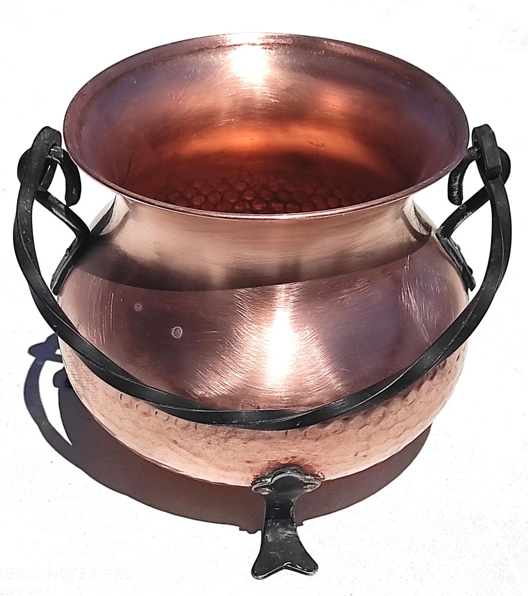 Vintage 7.1inch French Copper Cauldron Planter Made in France Hammered ...