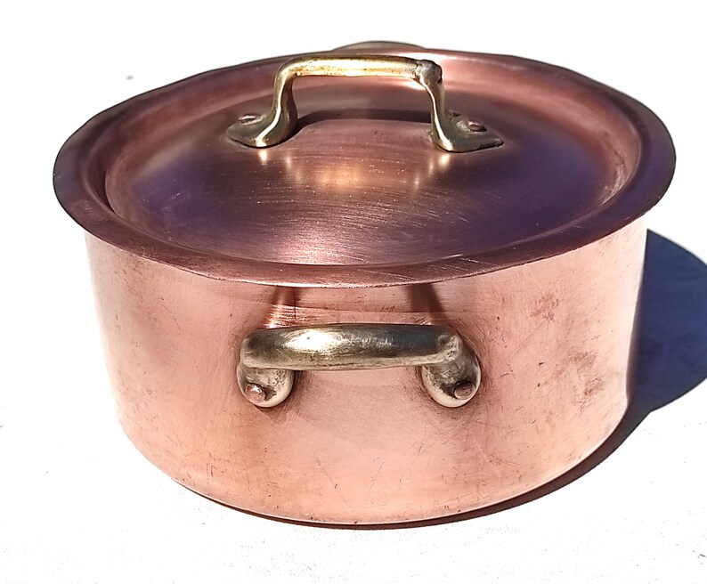 Vintage 6.5inch French Copper Stockpot Cocotte Made in France Bronze ...
