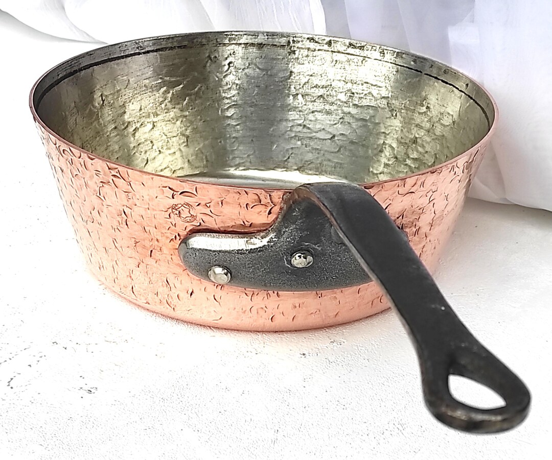 Vintage 9.8inch Copper Splayed Saute Windsor Pan| Fabrication Francaise ...