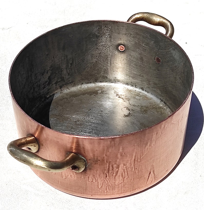 Vintage 5.5inch French Copper Stockpot Cocotte Made in France Bronze ...