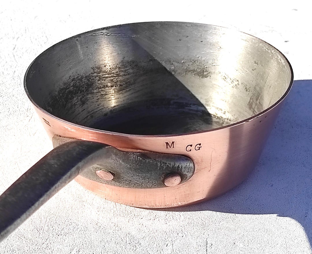 Vintage 8.3inch Copper Splayed Saute Windsor Pan Marked M CG Made in ...