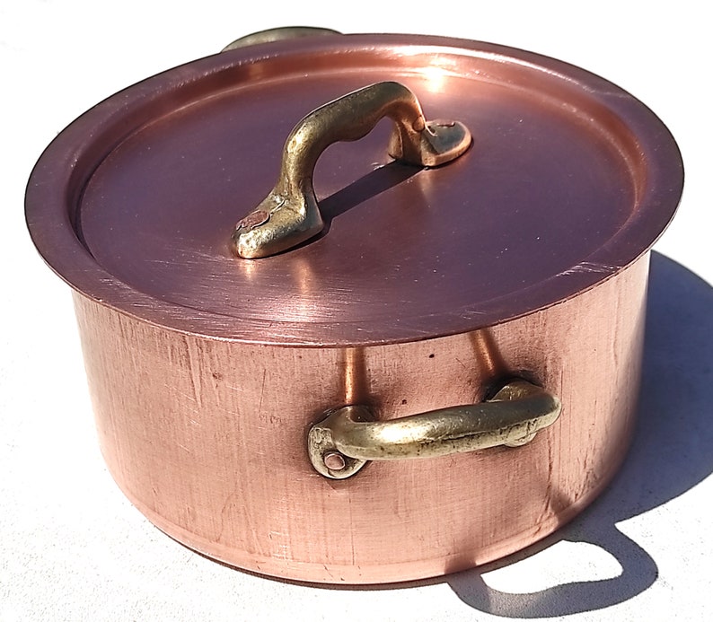 Vintage 5.5inch French Copper Stockpot Cocotte Made in France Bronze ...