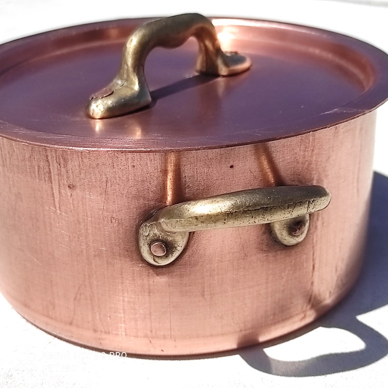 Vintage 5.5inch French Copper Stockpot Cocotte Made in France Bronze ...
