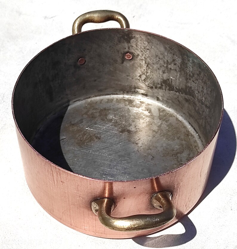 Vintage 5.5inch French Copper Stockpot Cocotte Made in France Bronze ...