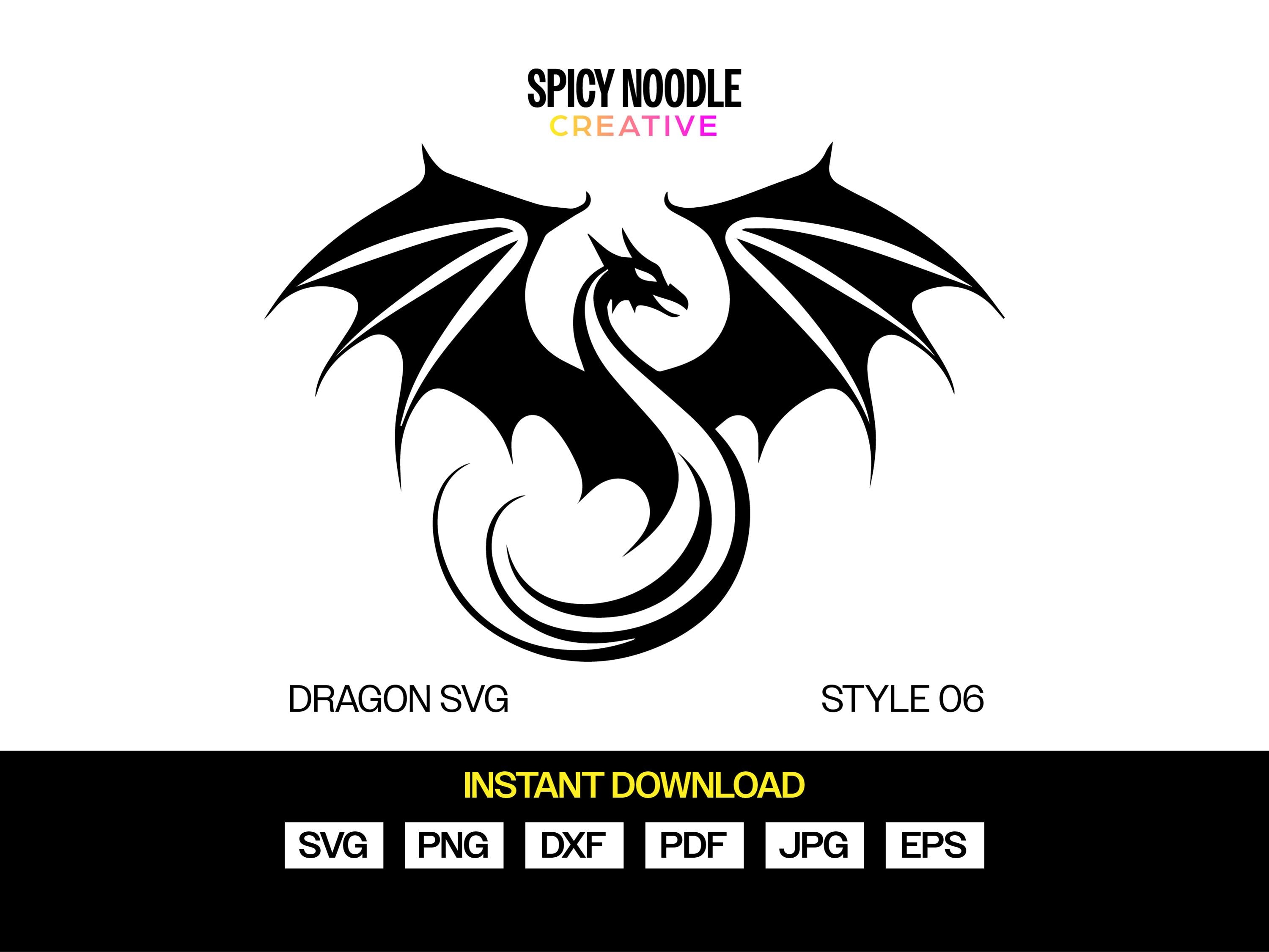 Fantasy Dragon SVG File Instant Download - Dragon Cricut Cut File ...