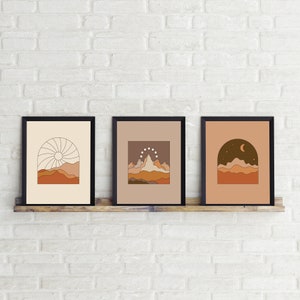 Boho Digital Print Download Wall Art Set of 3 Bohemian Desert Digital ...