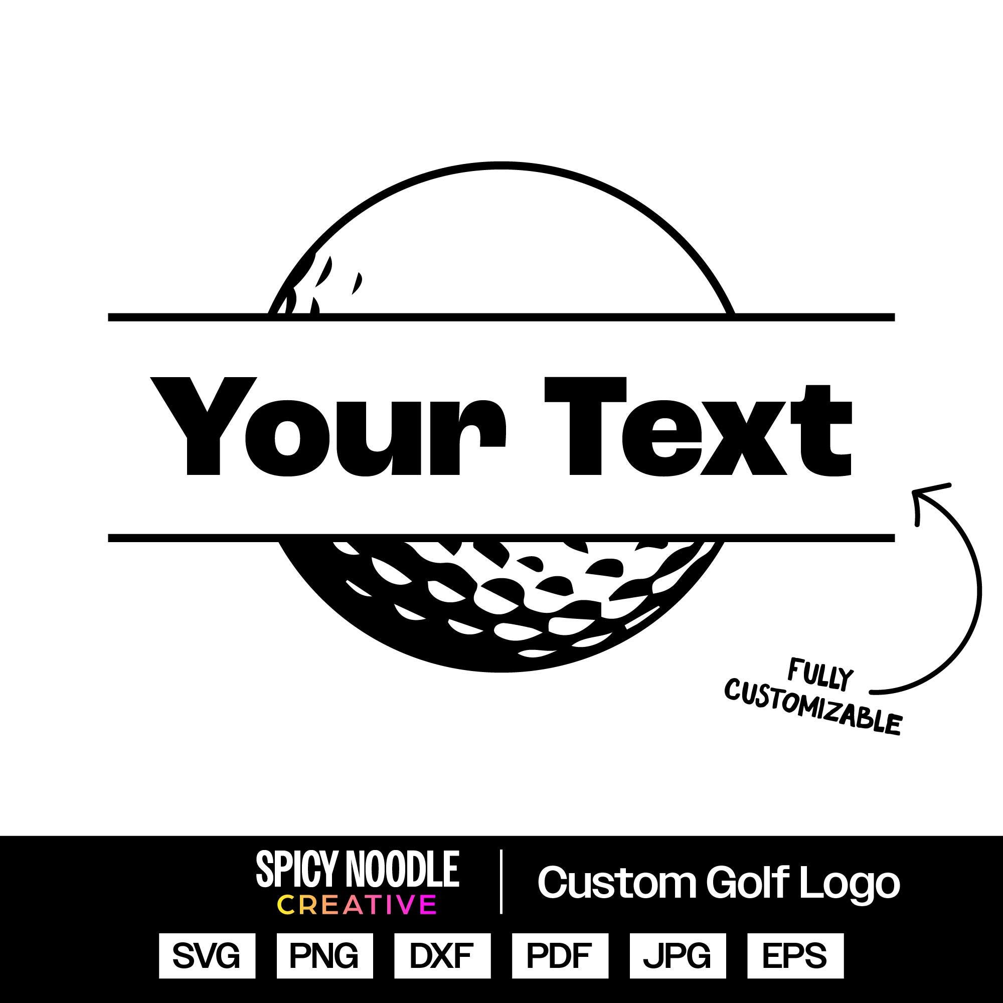 Custom Golf Logo SVG, Golf Split Frame SVG, Golf Ball Logo, Custom ...
