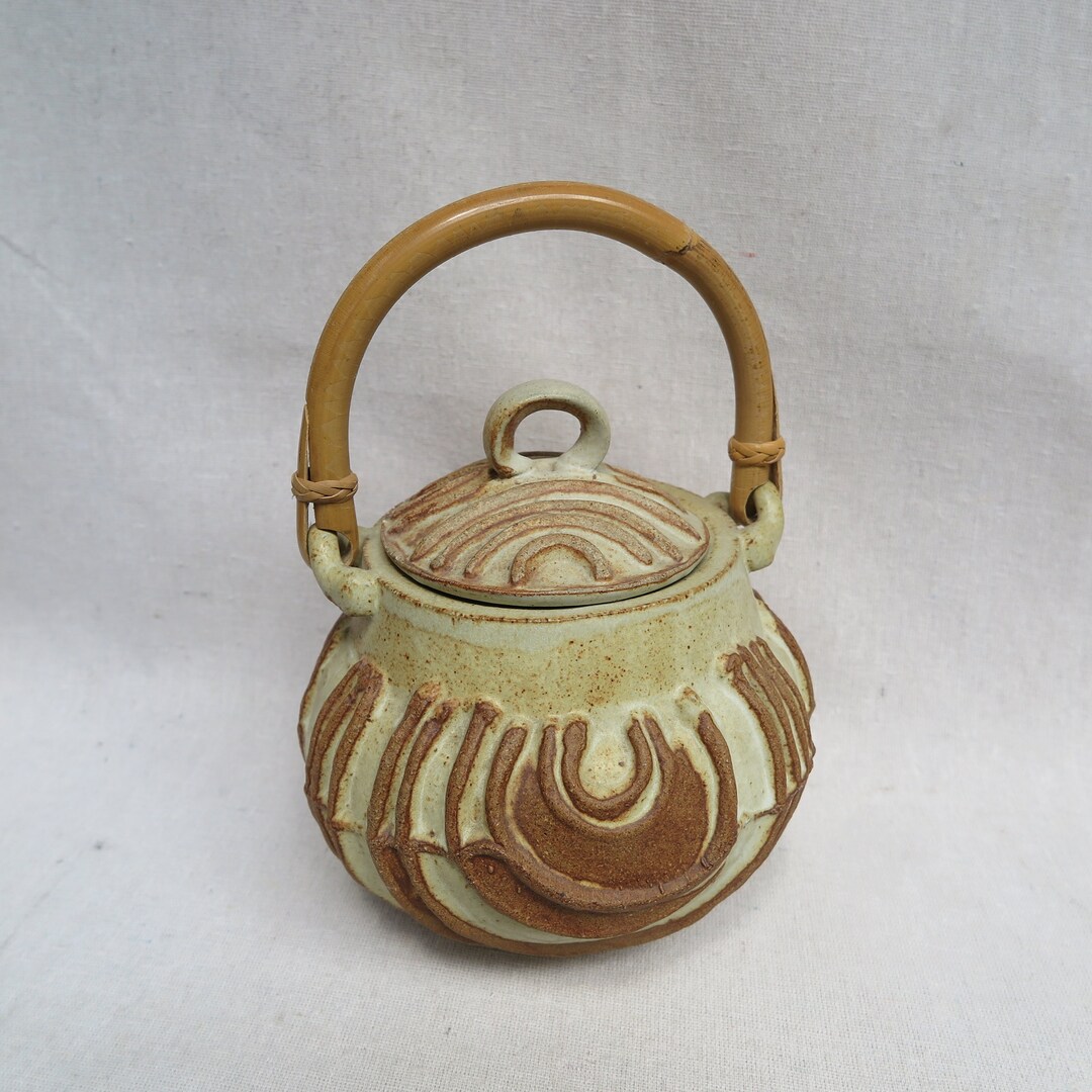 Bernard Rooke Brutalist Studio Pottery Lidded Biscuit Jar With Cane ...