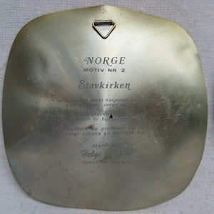 Norwegian Stave Church Decorative Plate Set / Metal and Ceramic / Helgi ...