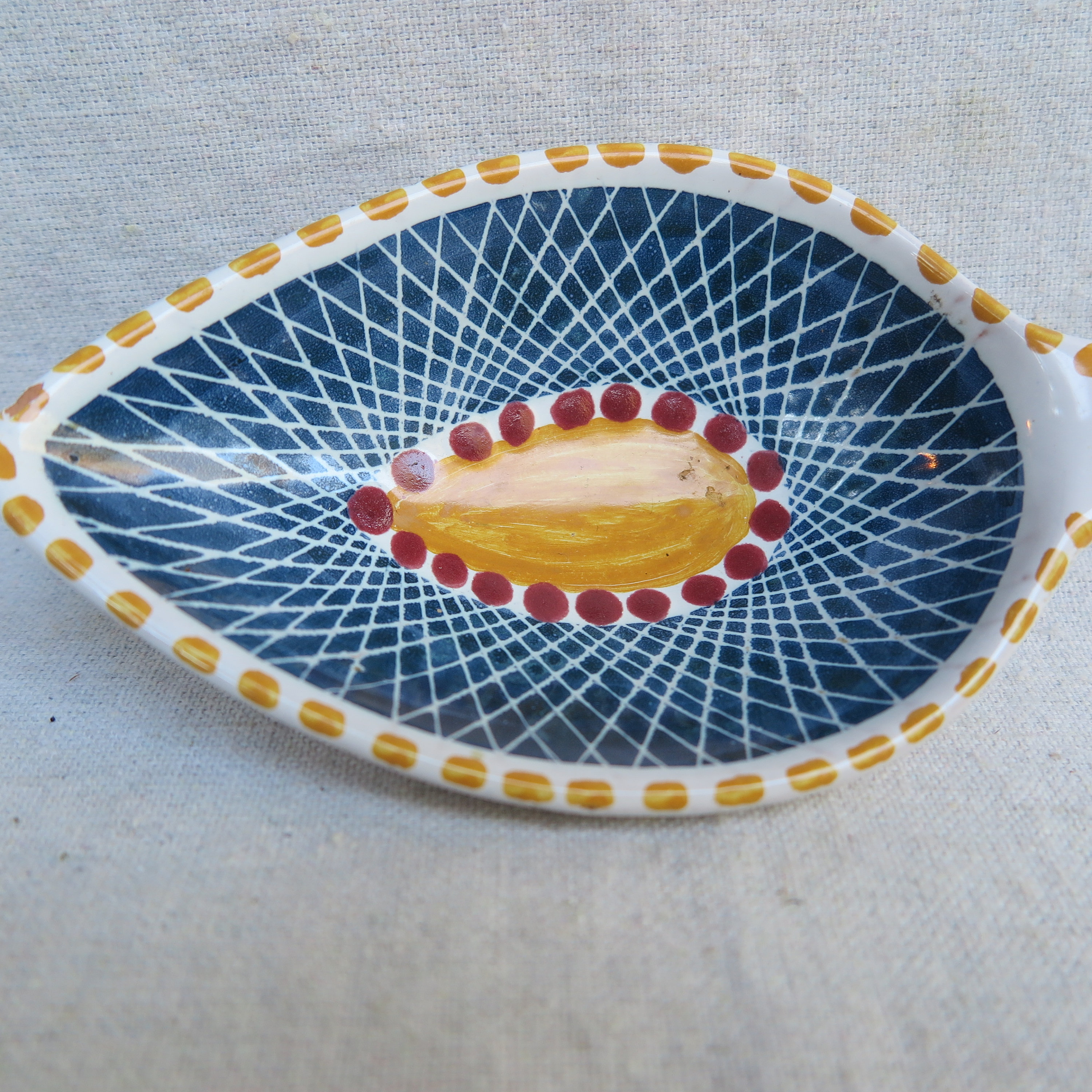 Classic Elle Keramikk Hand Painted Faience Pottery Bowl / Red, Yellow ...