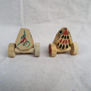 Japanese Wooden Quail Toys / Uzura Guruma / Folk Art Craft Bird Toy ...