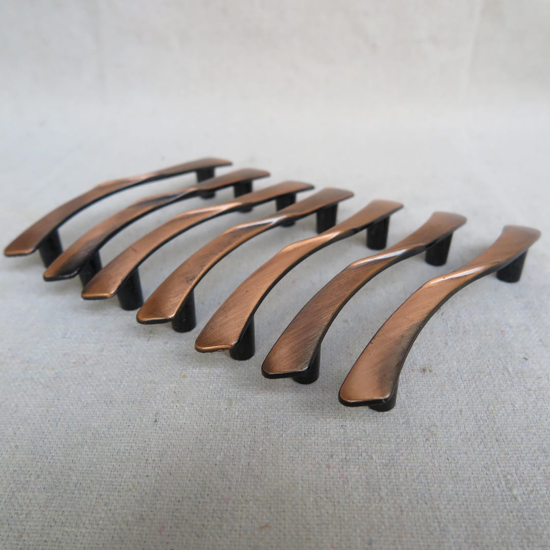 MCM Copper Bowtie Drawer Pull / AJAX Long Chevron Cabinet Handle / Mid ...