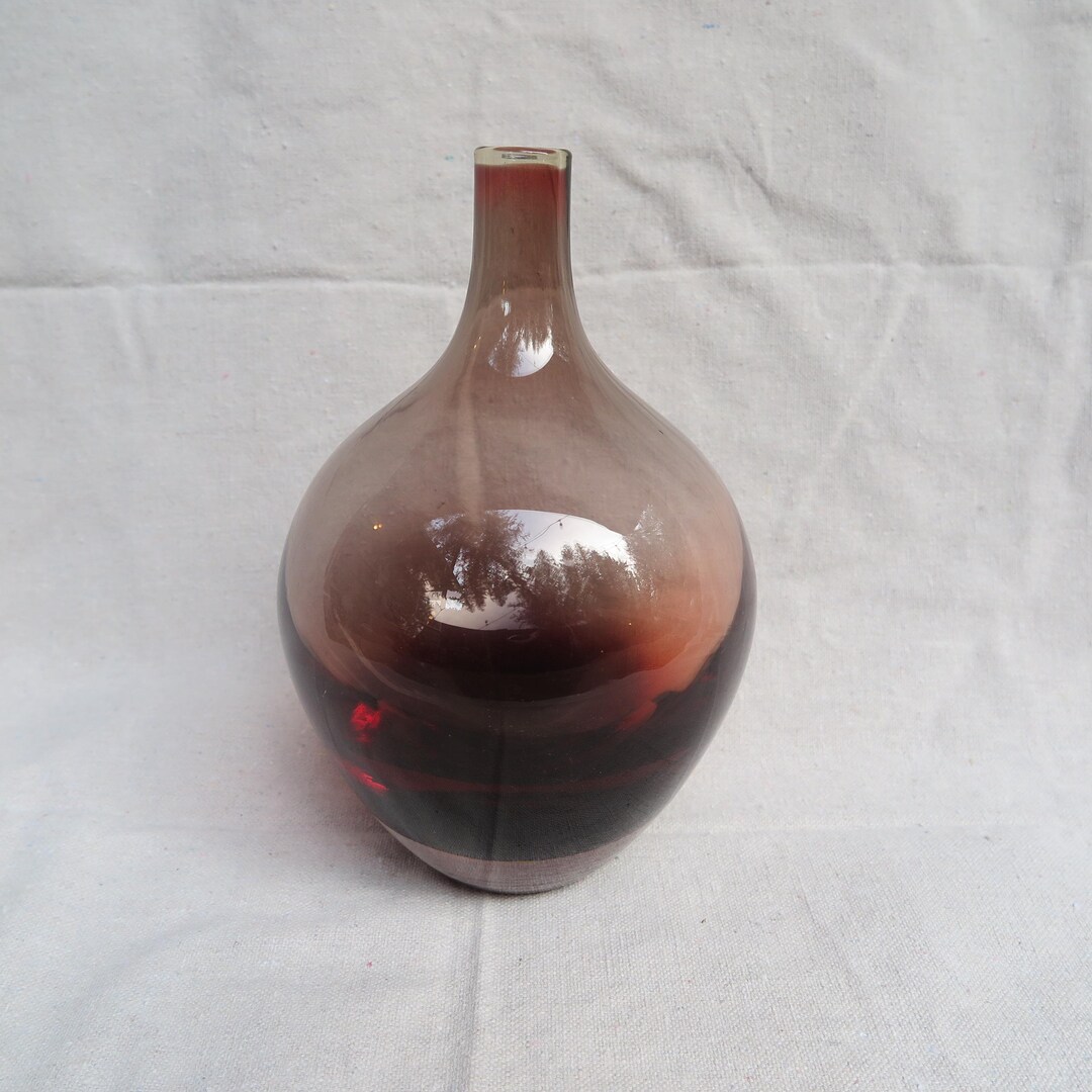 Hand Blown Art Glass Vase Amethyst Purple / Blenko Style / Mid-century ...