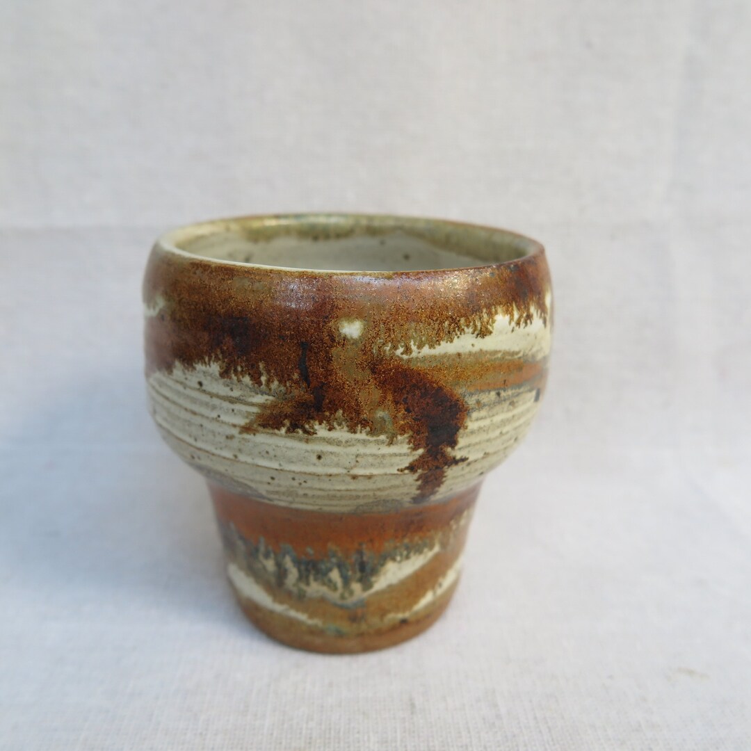 Signed Studio Pottery Vase With Reddish Brown Ochre Markings / Mystical ...