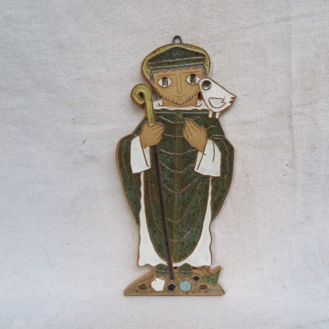 Saint Andrew's Abbey Ceramic Wall Tile / Childlike Depiction of St ...