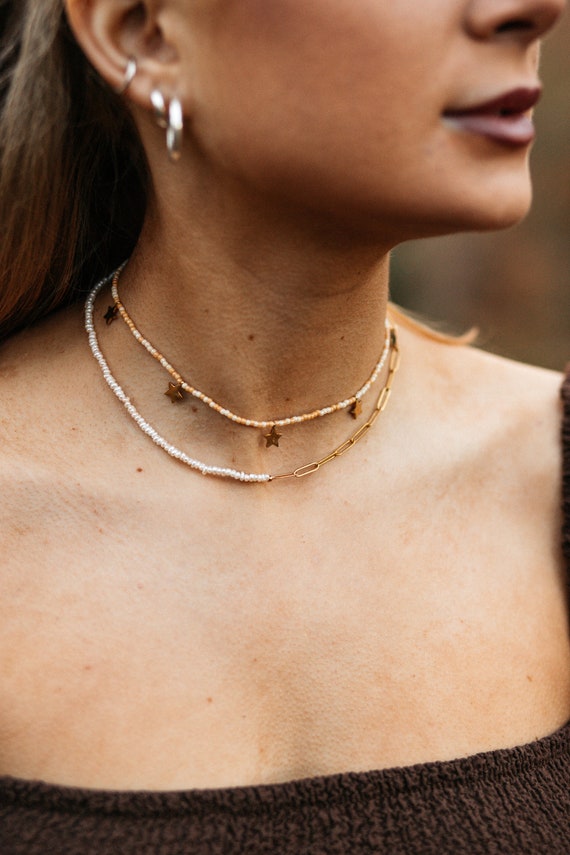 Choker Necklace With Little Stars Pendant Gold Waterproof Choker With 316L Sterling Steel Gold Plated SAVANA CHOKER Etsy